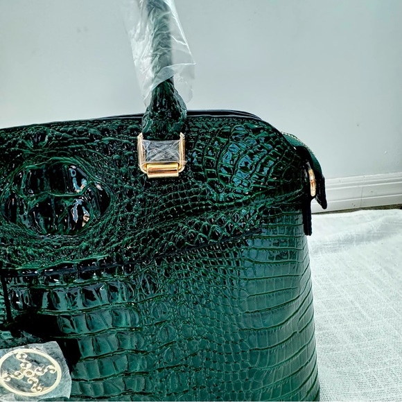 Stauer | Bags | Stauer Green Crocodile Embossed Leather Frame Purse ...